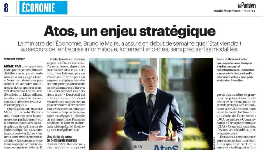 Gestion du dossier Atos par l'état, une cacophonie Le Maire-Kohler ...
